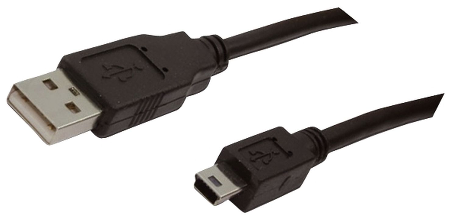 USB Kabel USB auf Mini-USB 1,5m , schwarz